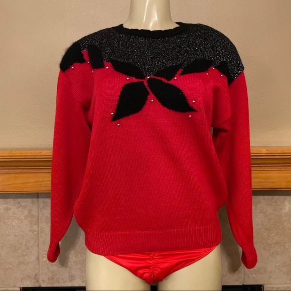 Koret | Sweaters | Vintage Koret Red And Black Sweater | Poshmark